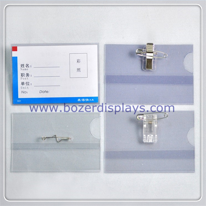 Clear Work Permit/ID Card Holder/Badge Holder With Clip